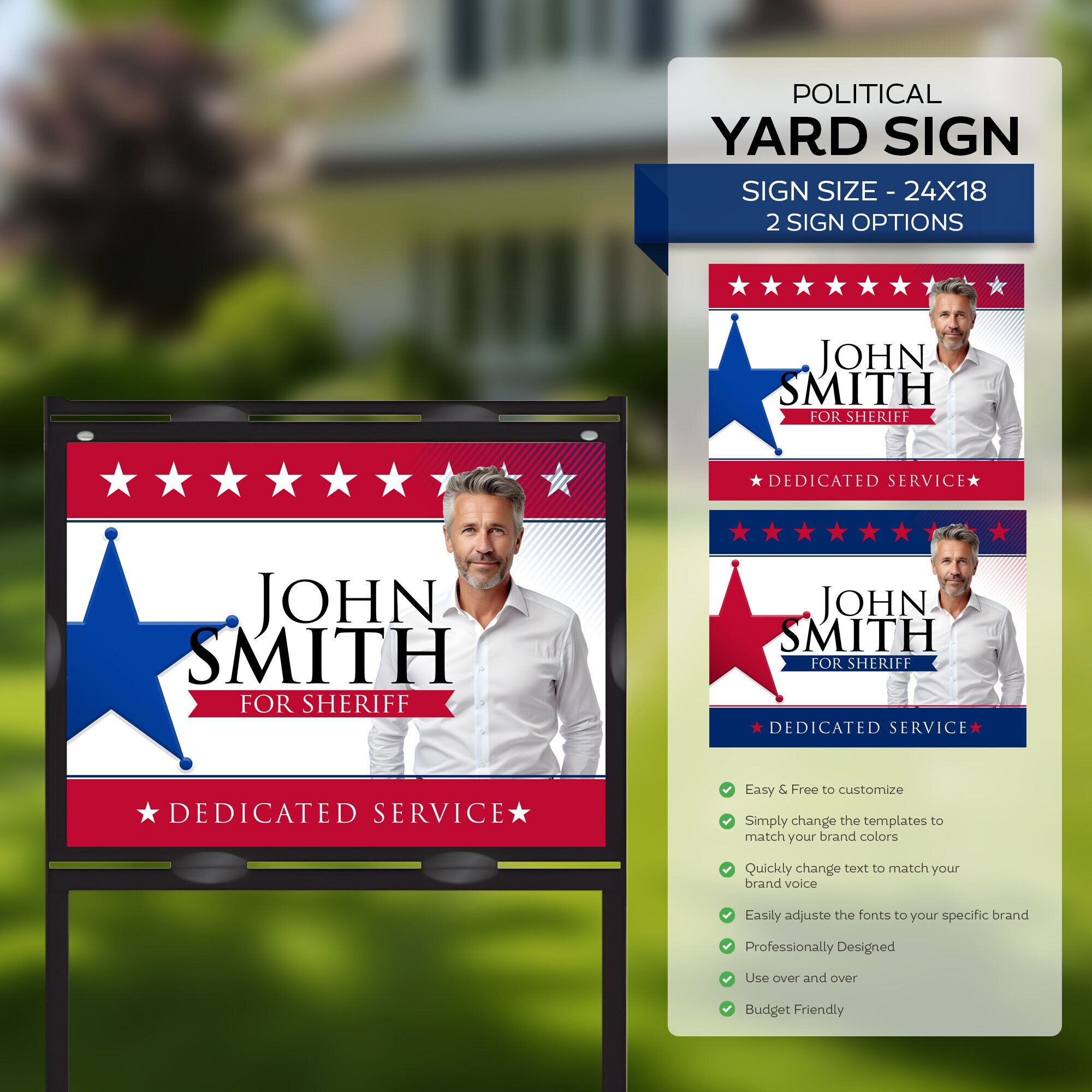 Election Yard Sign Template, Custom Sign, 2024 Election, 24x18 Sign ...