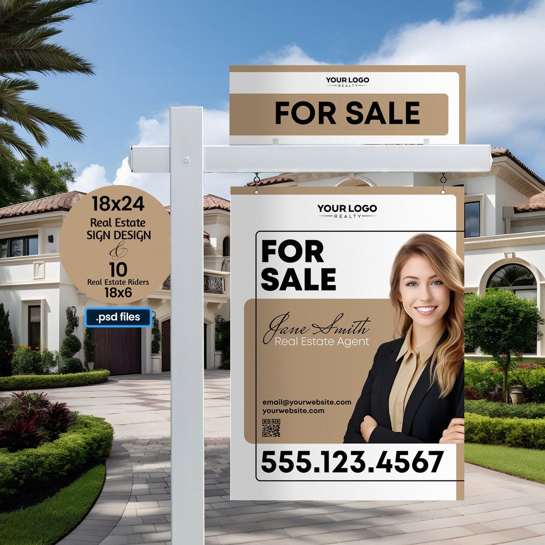 Real Estate Yard Sign Template, Property Sign, for Sale Sign, Sold Sign ...