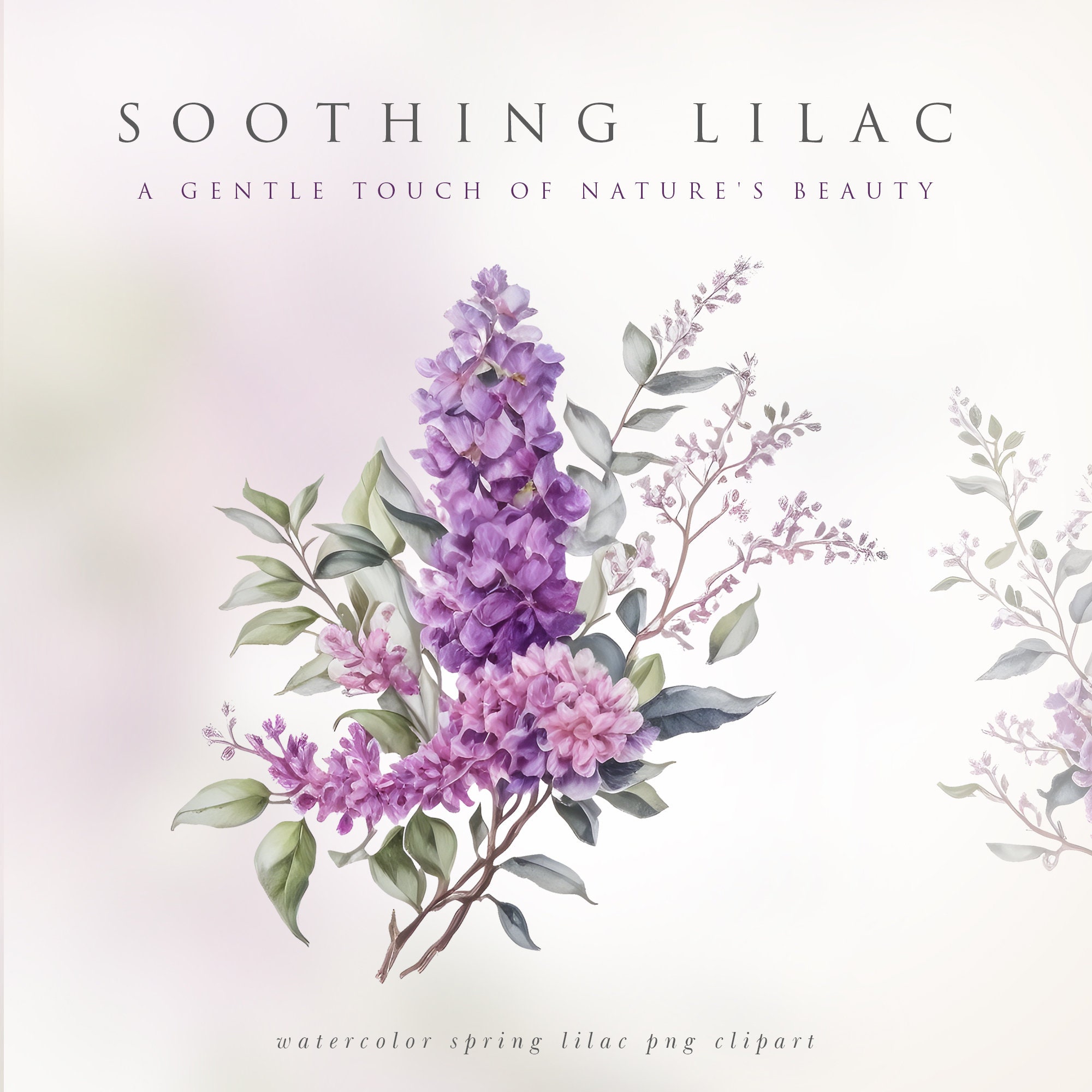 Soothing Lilac Blooms, Watercolor Lilac Clipart, Digital Floral ...