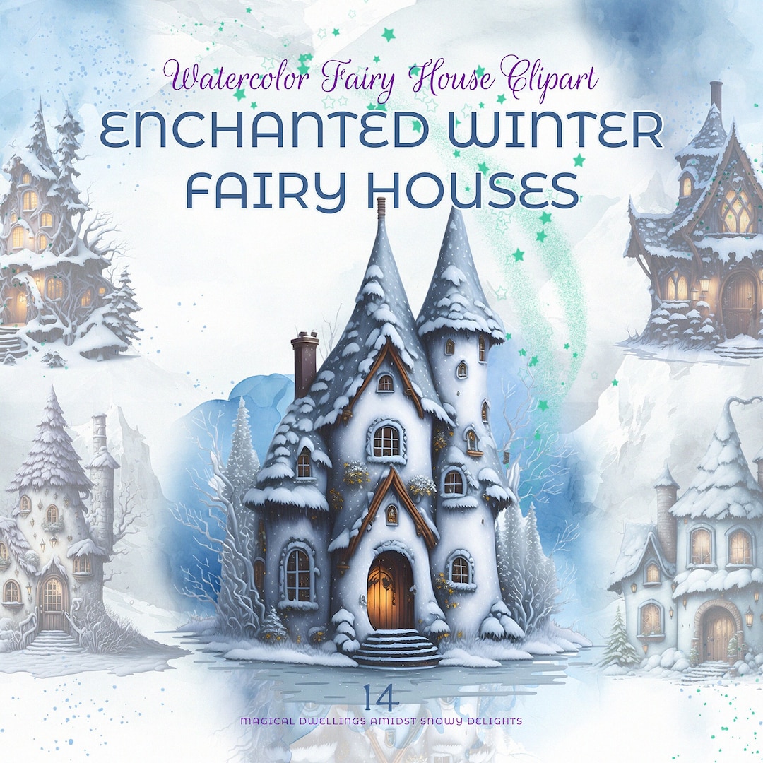 Winter Fairy House Clipart Magic Cottage Elf Village Wonderland ...