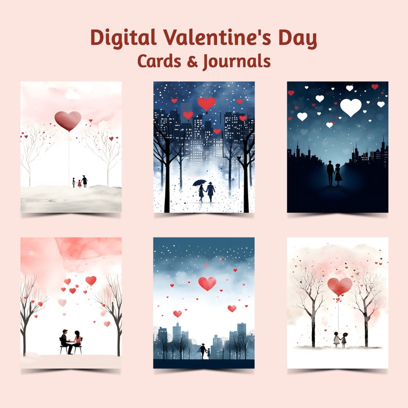 Digital Valentine's Day Cards & Journals - Printable Love Notes for A4 ...