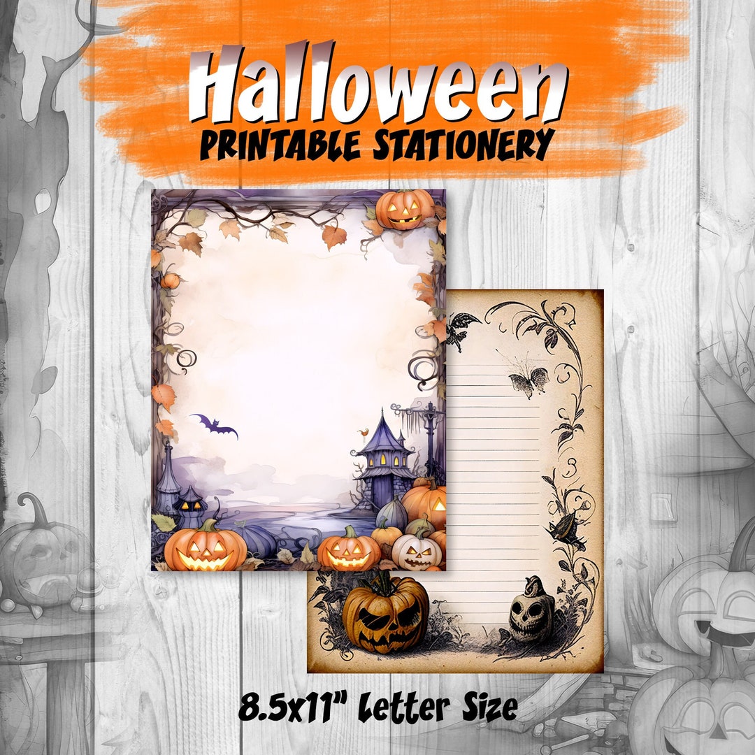 Printable Halloween Stationery - Letter Paper - Letterheads - 18 ...