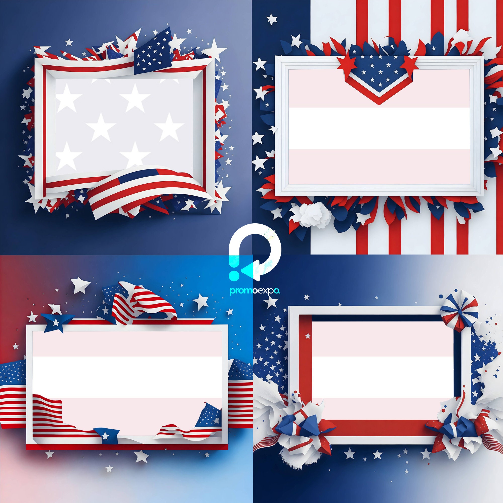 Fourth of July Clipart PNG, Independence Day, American Flag Border ...