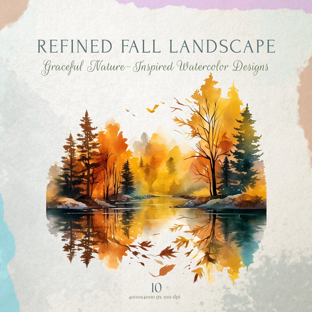 Watercolor Autumn Clipart - Watercolor Forest - Fall Landscapes ...
