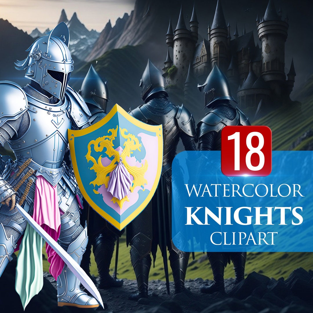 Watercolor Medieval Warrior, Knights Illustrations, Crusader Clip Art ...