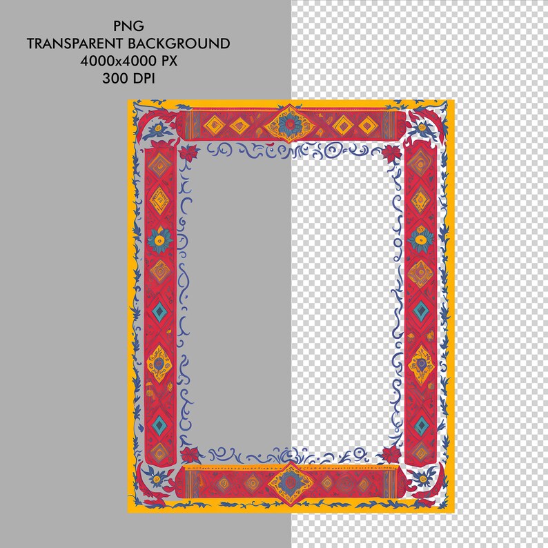 Ethnic Frames Clipart , Color Pastel Frames, Floral Frames, Photo ...