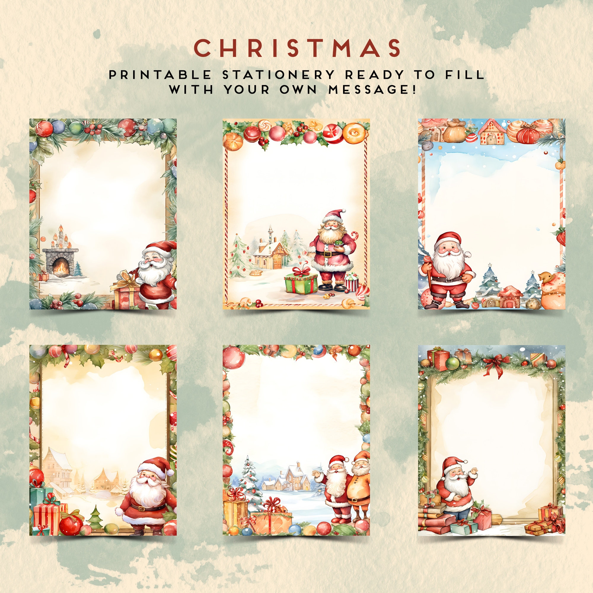 Festive Christmas Stationery Set - Letter & A4 - Letterheads - 17 ...