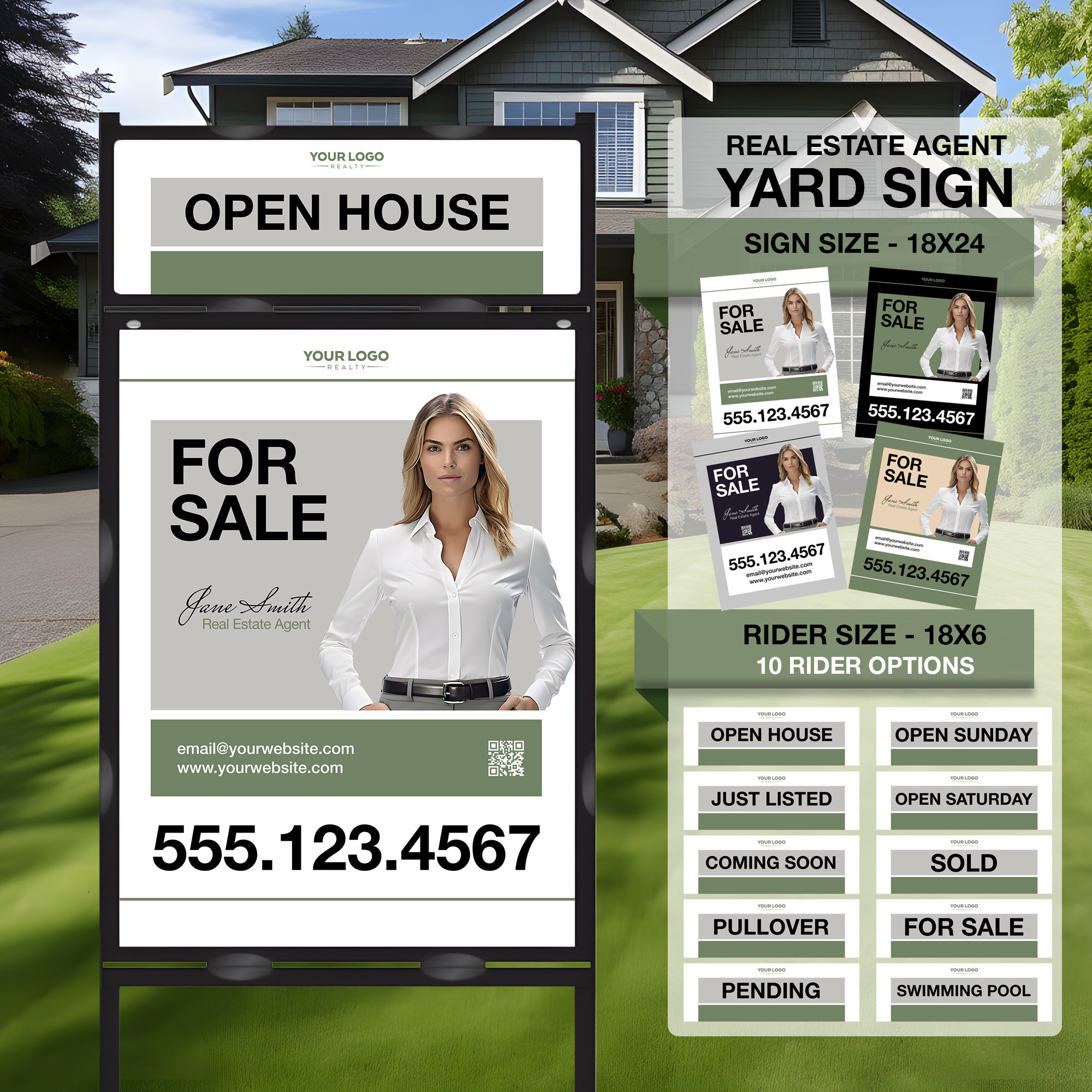 Real Estate Yard Sign Template, Property Sign, for Sale Sign, Sold Sign ...