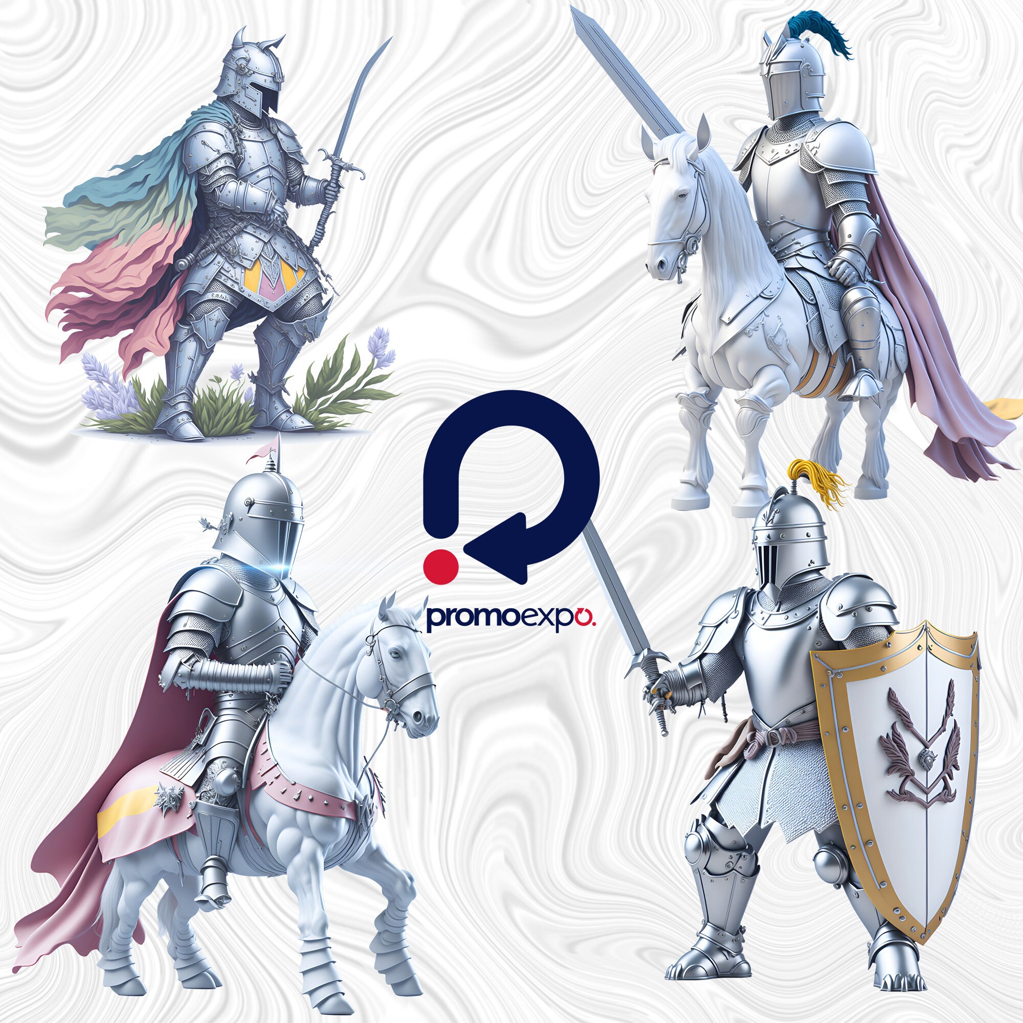 Watercolor Medieval Knights Clipart, Crusader Clip Art, Medieval Art ...