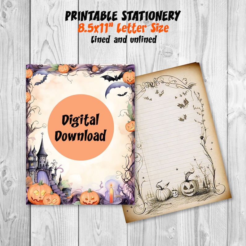 Printable Halloween Stationery - Letter Paper - Letterheads - 18 ...