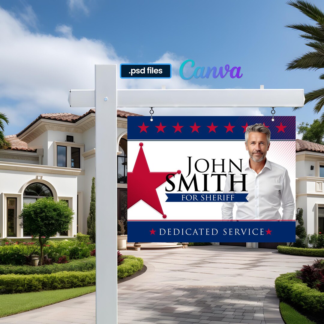 Custom Election Yard Sign Template, 24x18 (PSD Template) - Etsy