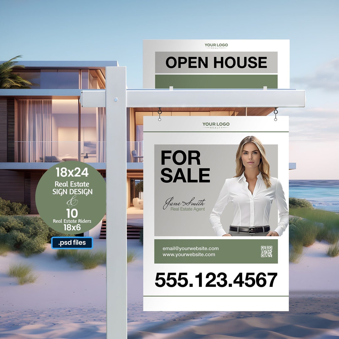 Real Estate Yard Sign Template Property Sign for Sale Sign - Etsy