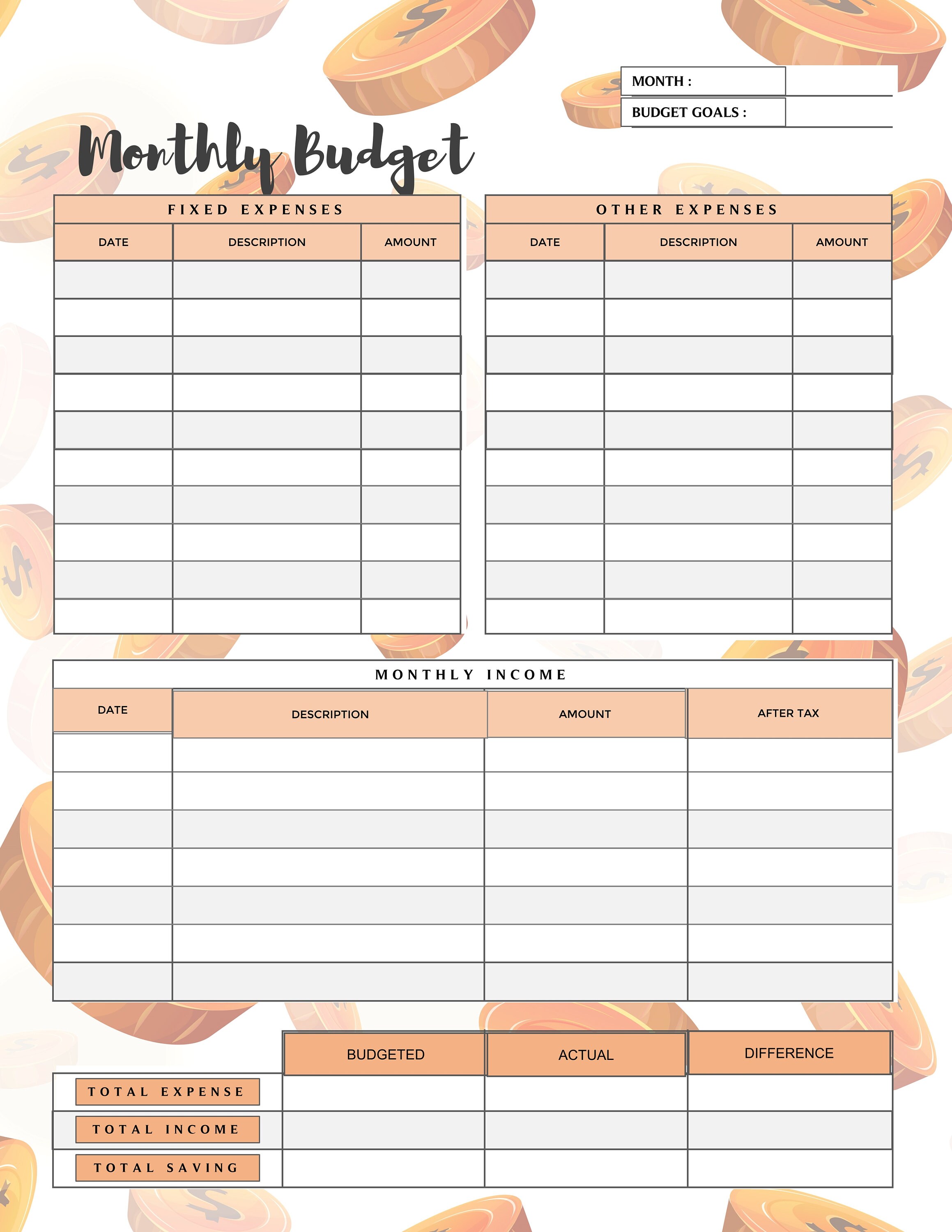 Printable Budget Workbook and Tracker 29 Pages Instant - Etsy