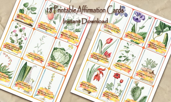 18 Printable Positive Affirmation Cards Self Help Digital | Etsy