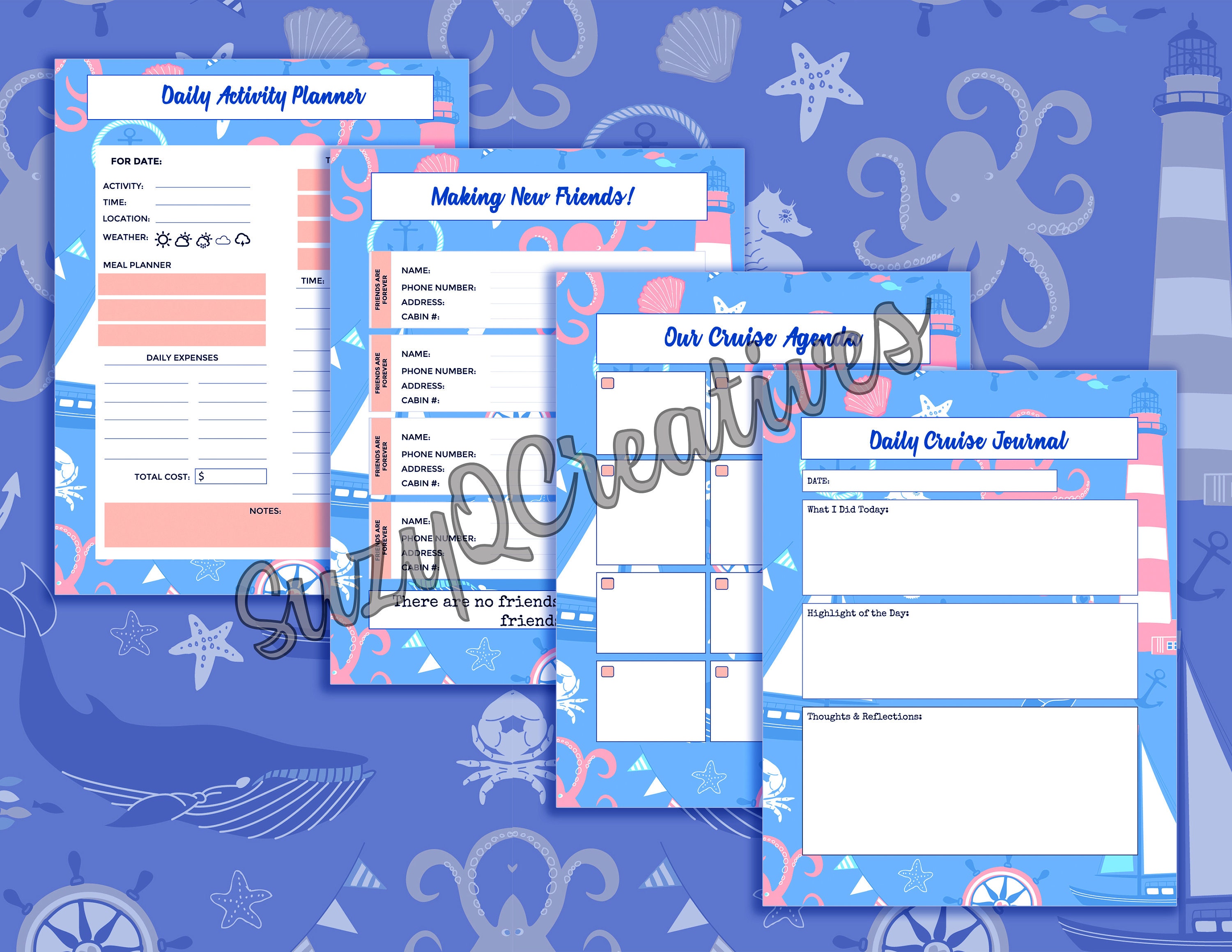 Cruise Planner & Journal, 24 Pages - Nautical Theme! Print All You Want ...
