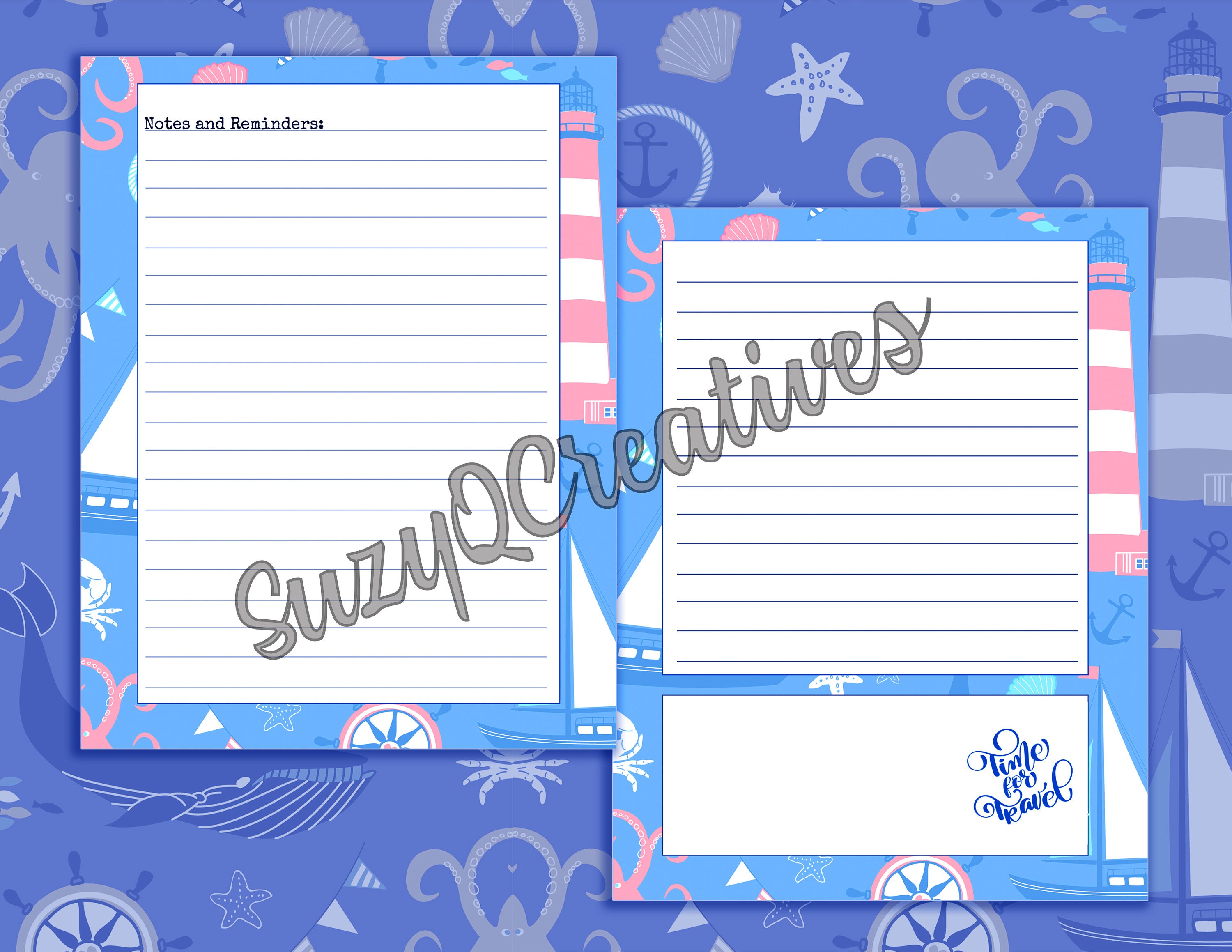 Cruise Planner & Journal, 24 Pages - Nautical Theme! Print All You Want ...