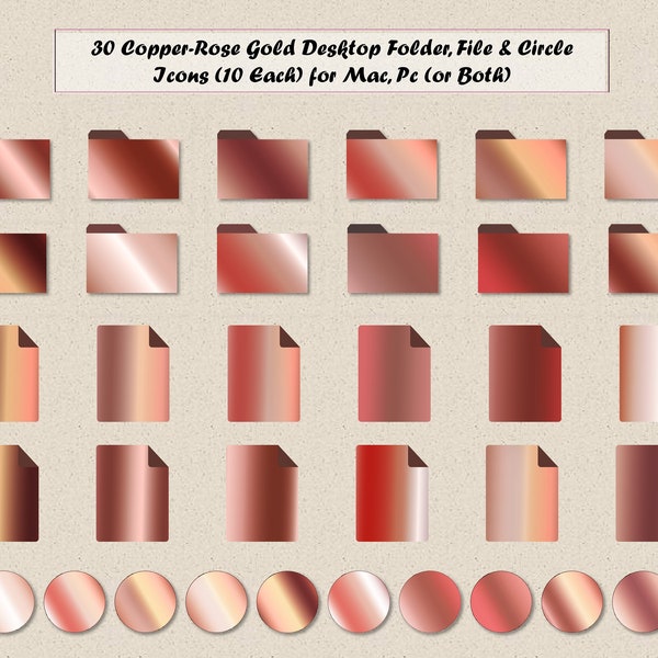 Rose Gold Desktop Icons - Etsy