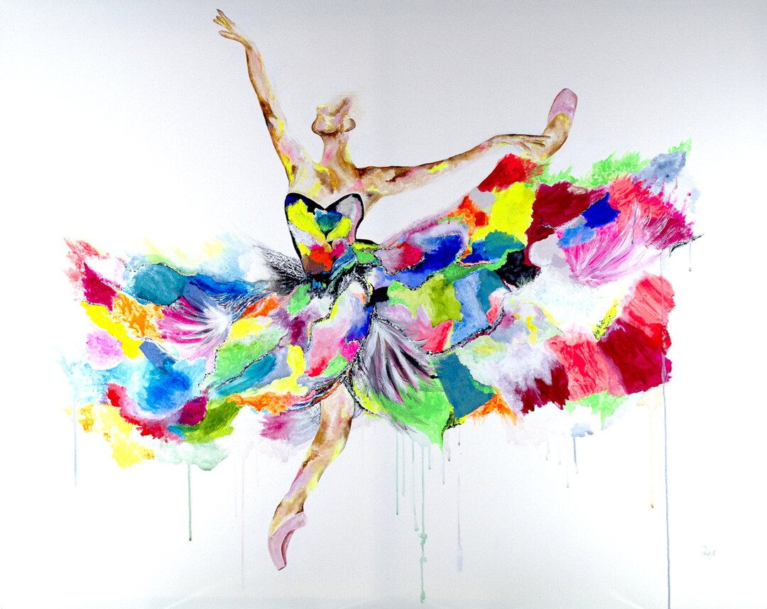 The Dancer Ballet Large Colourful Abstract Painting - Etsy