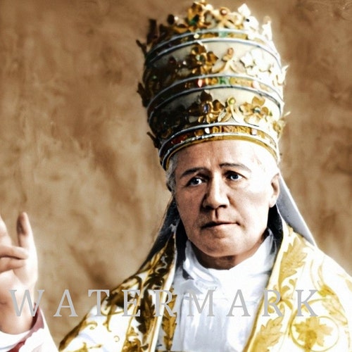 Custom Colorized Digital Photo Painting of Pope St. Pius X - Etsy