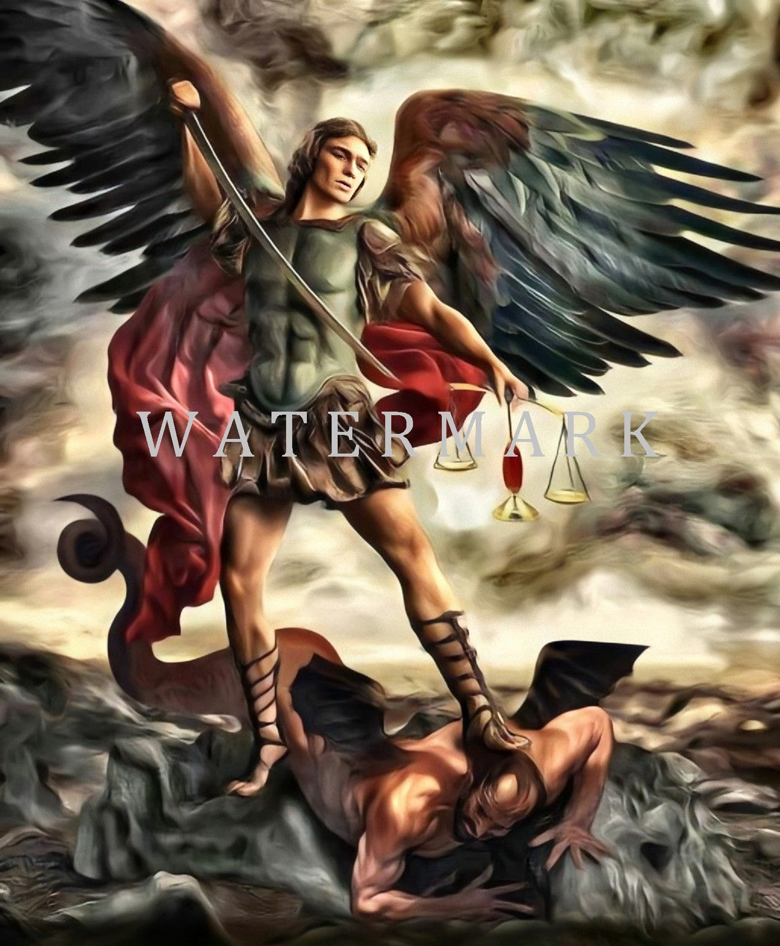 Custom DIGITAL DOWNLOAD Digital Oil Painting of St. Michael | Etsy