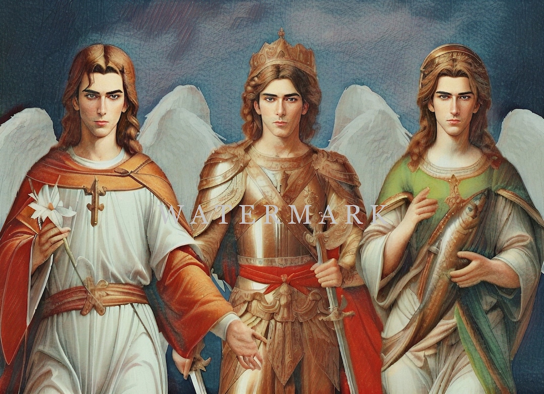 Archangels Gabriel, Michael and Raphael Custom Digital Oil Painting DIGITAL DOWNLOAD - Etsy