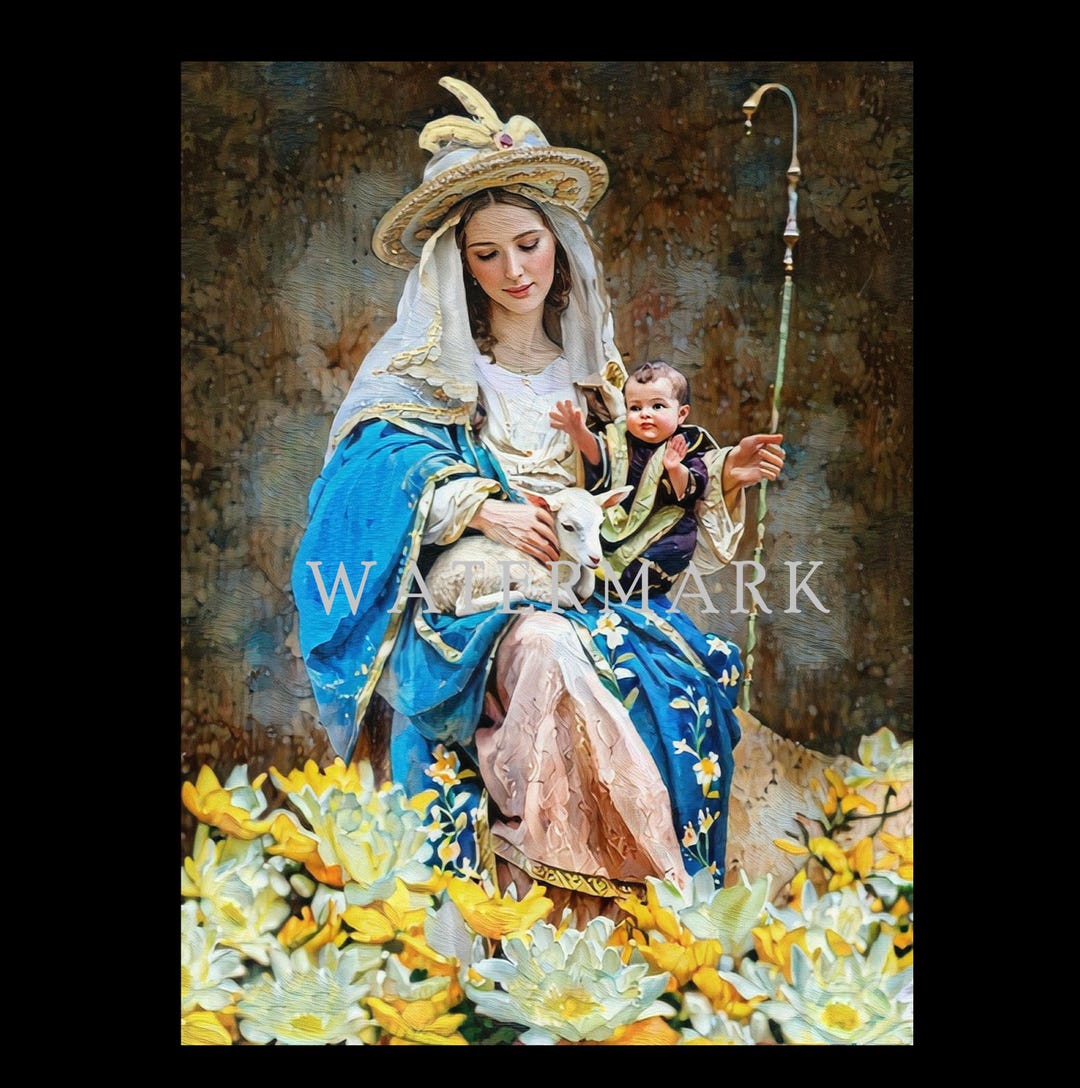 Divina Pastora - the Most Blessed Virgin Mary - Custom Digital Oil ...