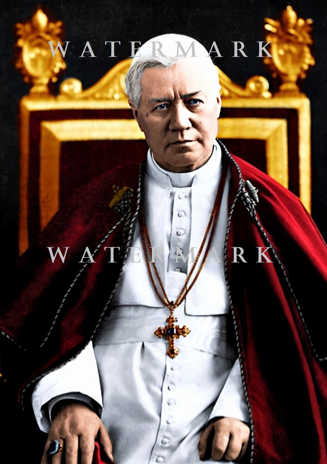 Custom Colorized Digital Photo Painting of Pope St. Pius X Photo - Etsy