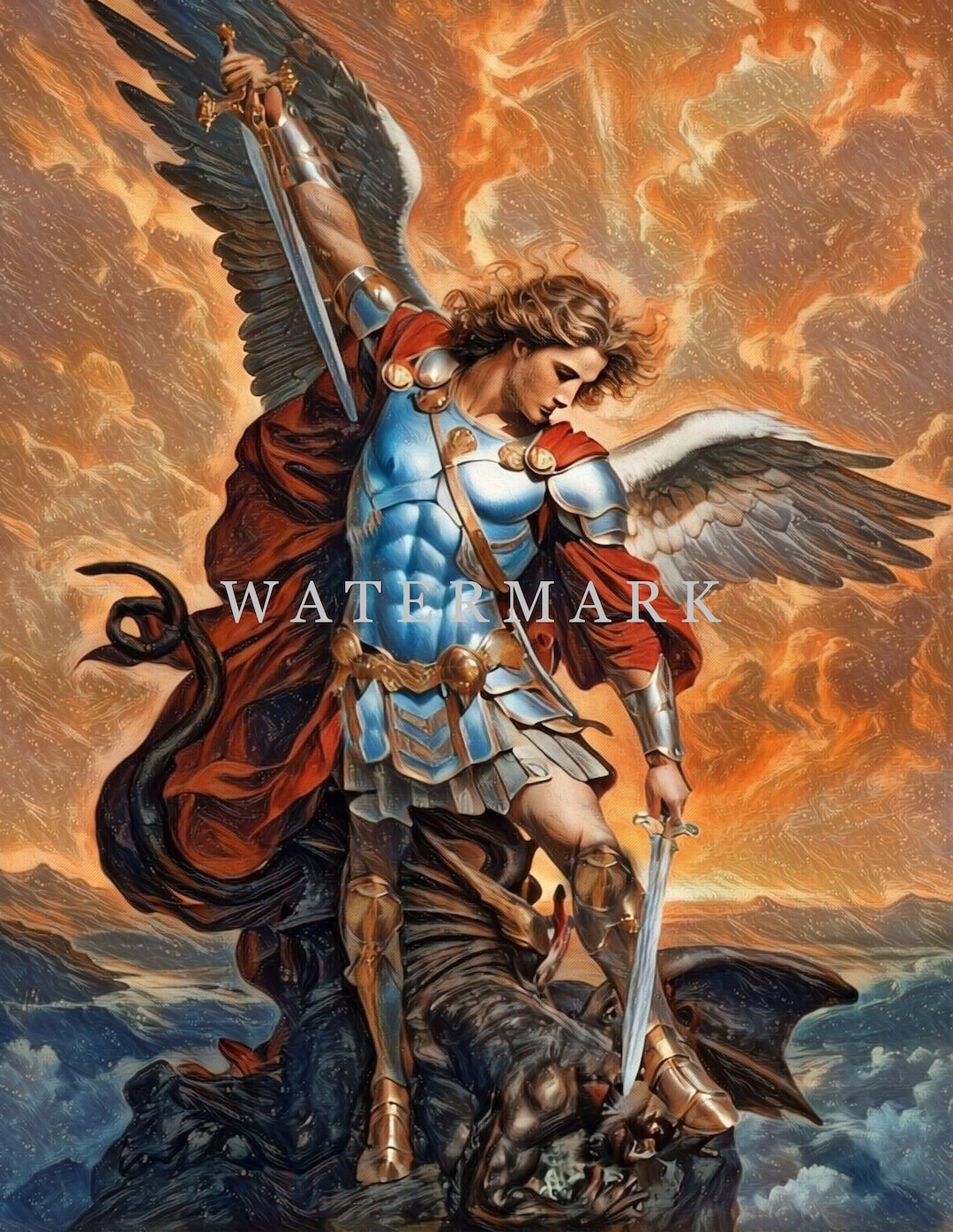 St. Michael the Archangel Custom Digital Oil Painting DIGITAL DOWNLOAD ...