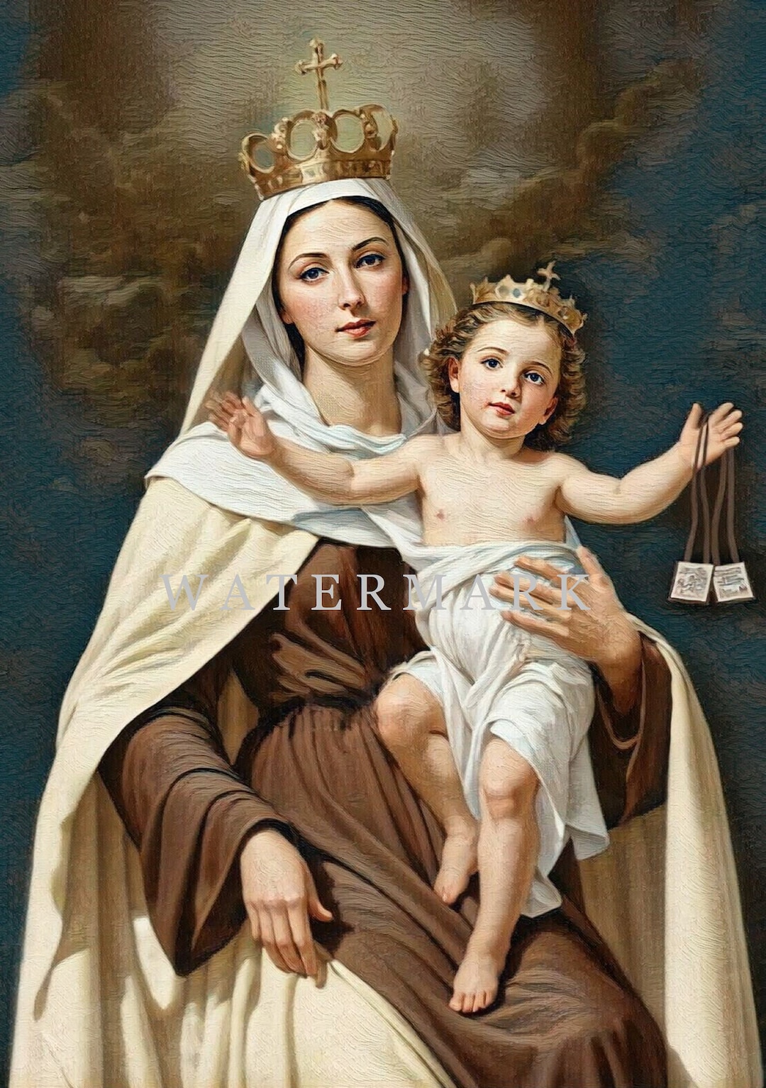 Our Lady of Mount Carmel Custom Digital Oil Painting DIGITAL DOWNLOAD ...