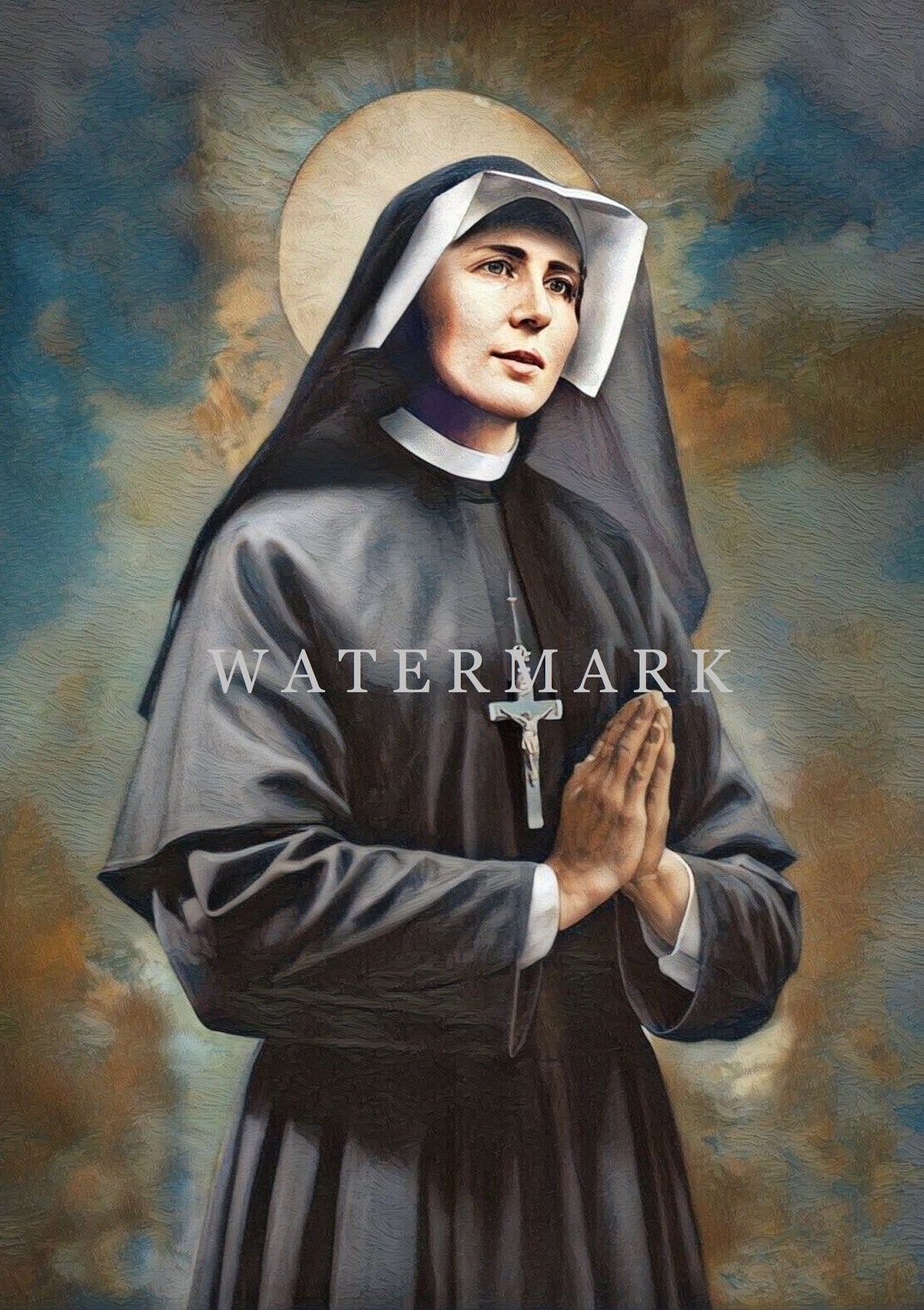 St. Faustina Kowalska Custom Digital Oil Painting DIGITAL DOWNLOAD - Etsy