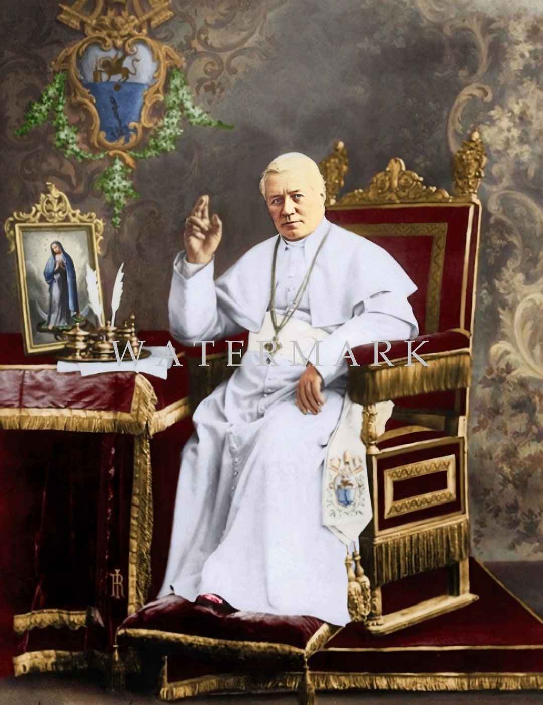 Custom Colorized Digital Photo Painting of Pope St. Pius X Digital ...