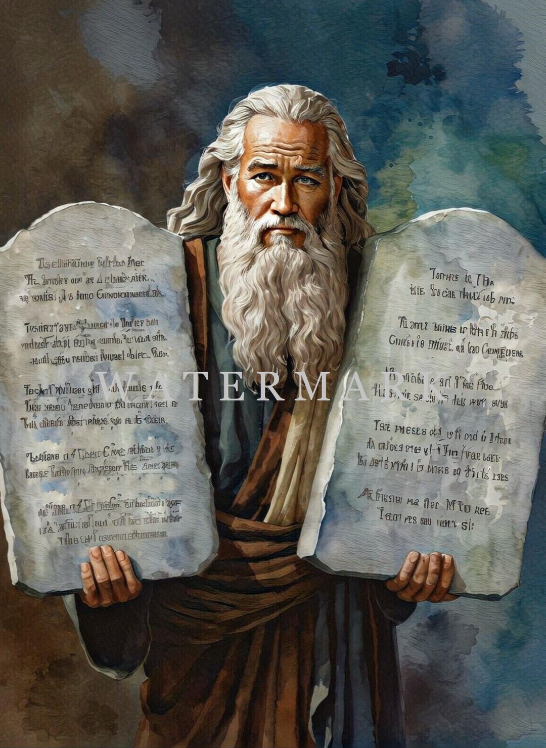 Moses and the Ten Commandments Custom Digital Oil Painting DIGITAL ...