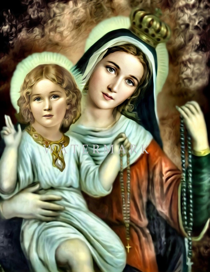 The Most Blessed Virgin Mary and Child Jesus - Our Lady of the Rosary ...