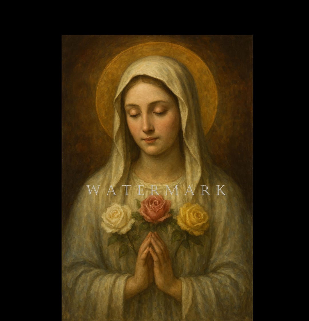 Rosa Mystica - the Most Blessed Virgin Mary - Custom Digital Oil ...
