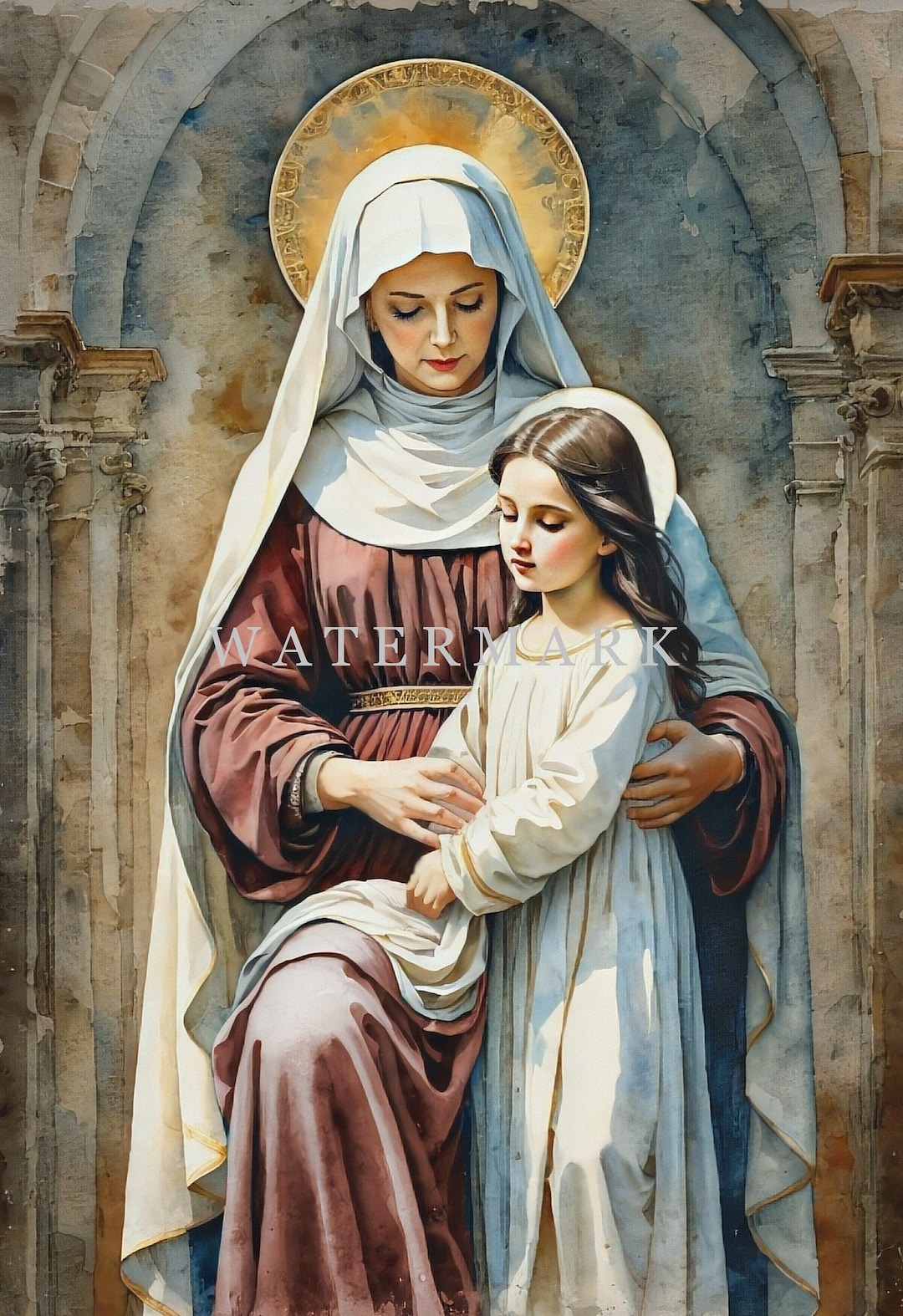 St. Anne With the Child Mary Custom Digital Oil Painting DIGITAL ...