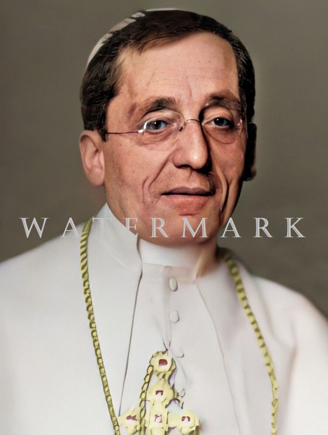 Custom Digital DOWNLOAD Colorized Photo Painting Catholic Pope Benedict ...