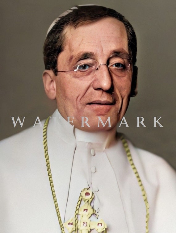 Custom Digital DOWNLOAD Colorized Photo Painting Catholic Pope - Etsy