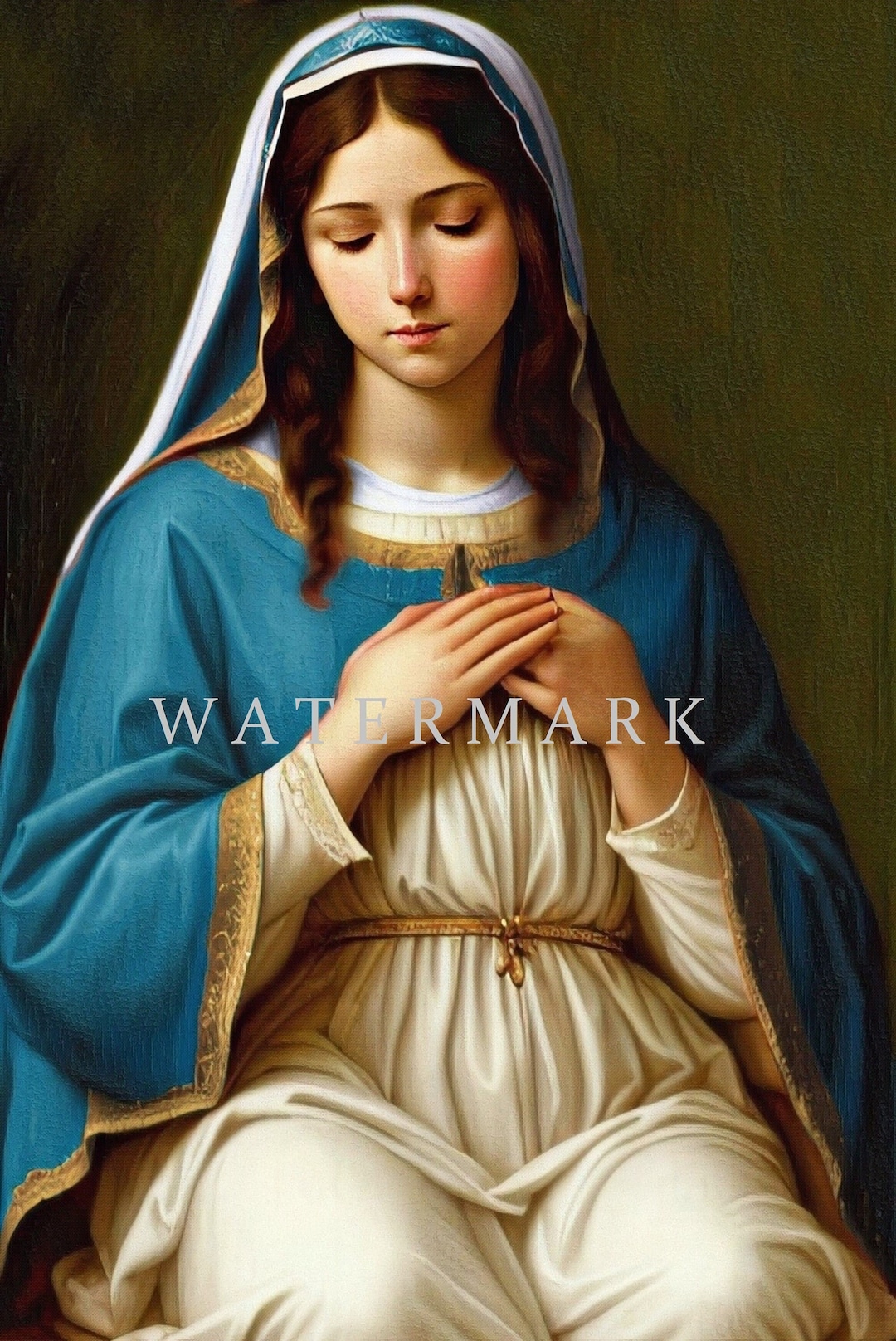 The Most Blessed Virgin Mary Custom Digital Oil Painting DIGITAL ...