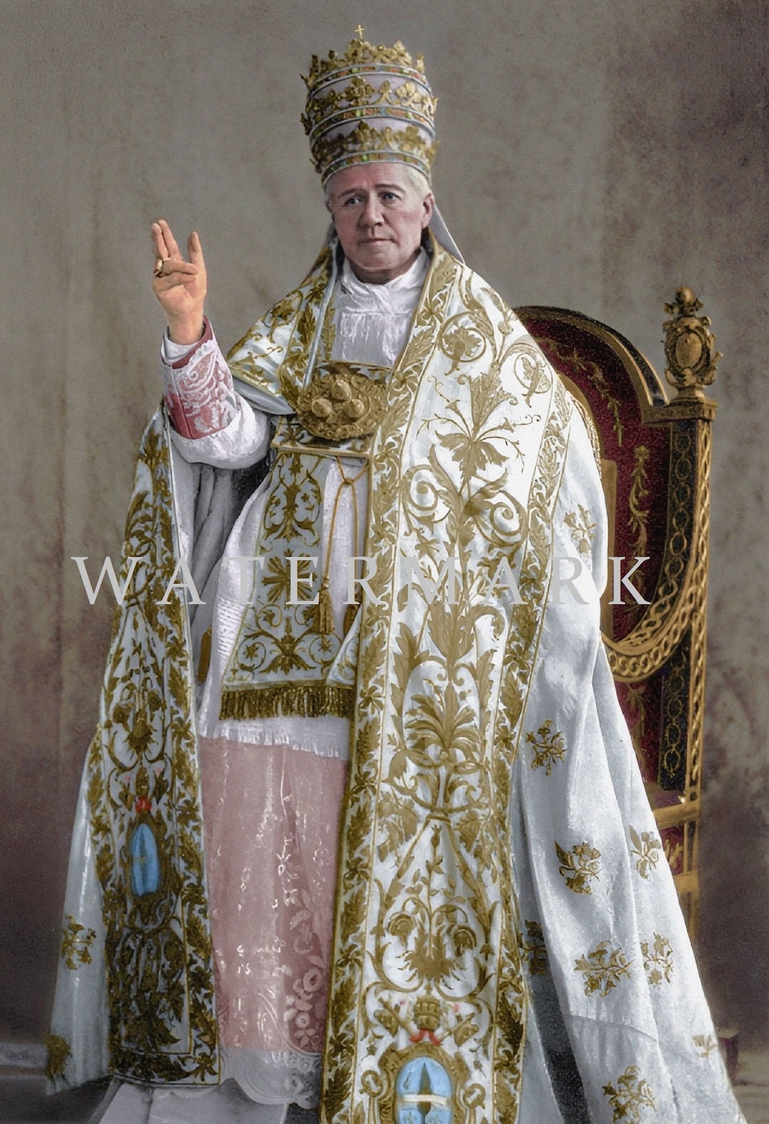 Pope St. Pius X Custom Colorized Digital Photo Painting DIGITAL ...