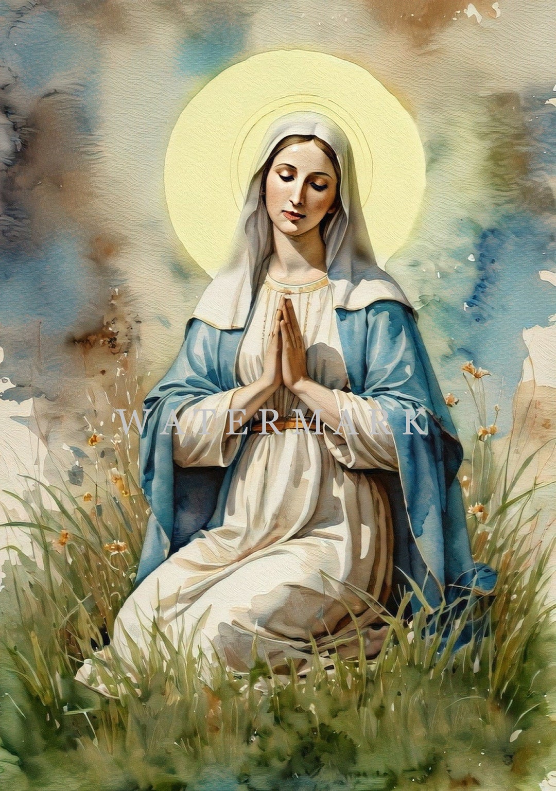 Mother Most Pure - the Most Blessed Virgin Mary Custom Digital Oil ...