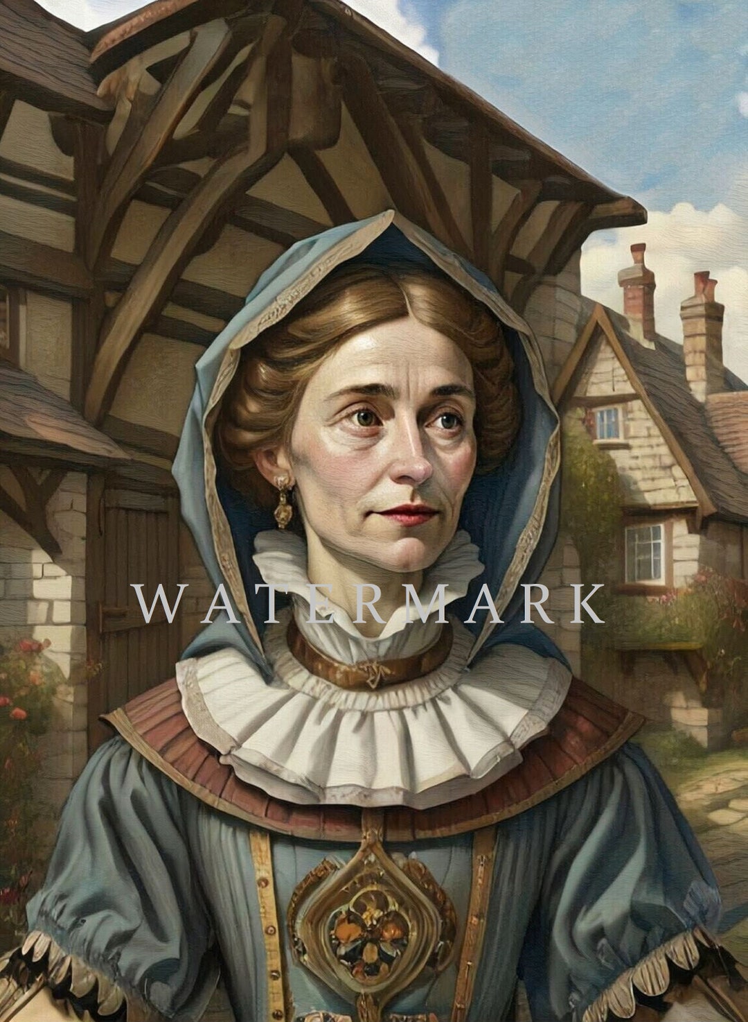 St. Anne Line English Catholic Martyr Custom Digital Oil Painting ...