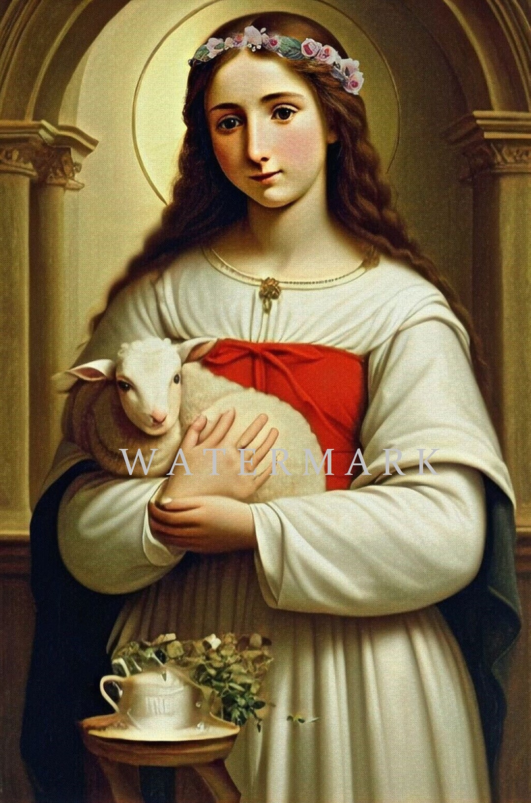 St. Agnes of Rome Custom Digital Oil Painting DIGITAL DOWNLOAD - Etsy