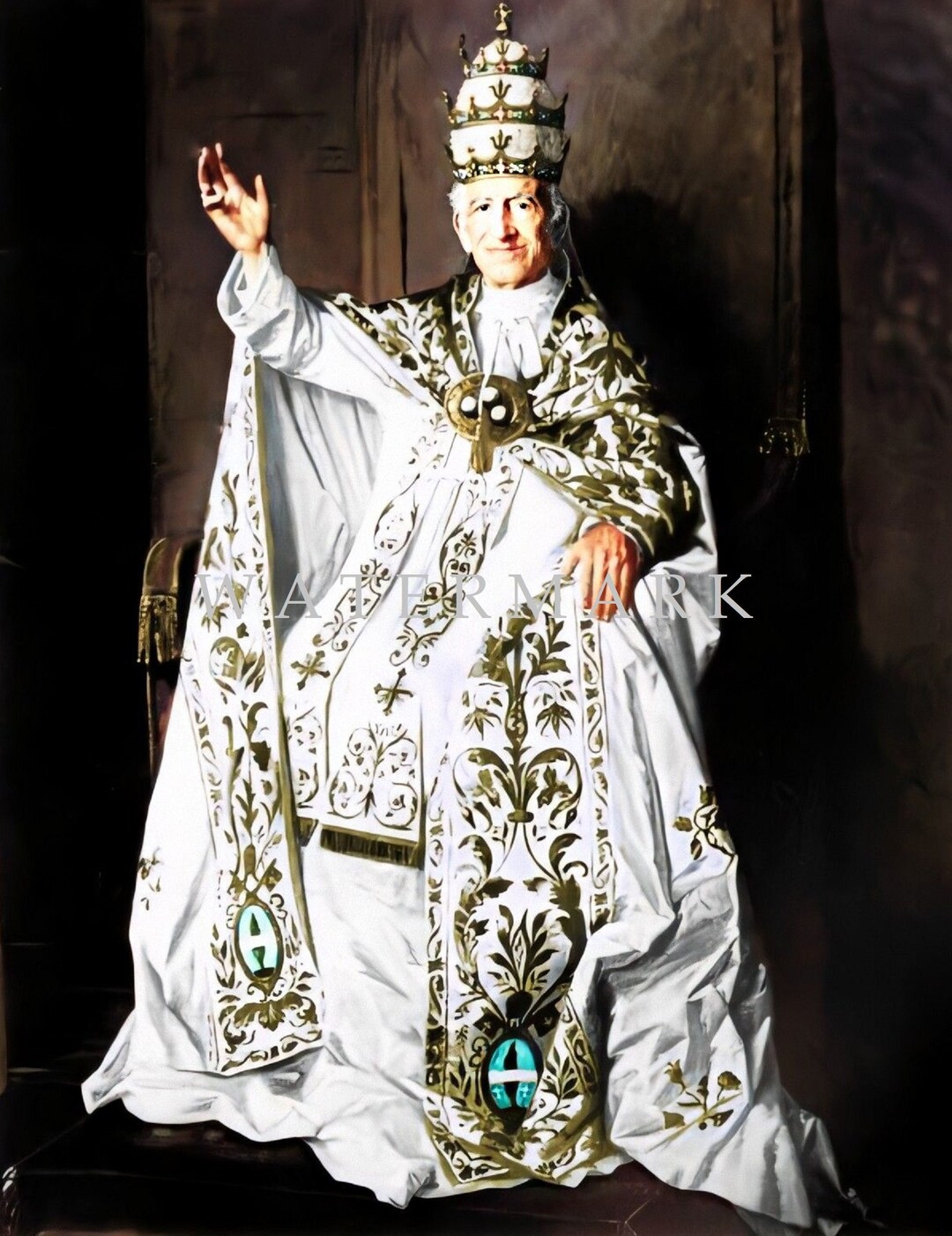 Custom DIGITAL DOWNLOAD Colorized Photo Painting Catholic Pope Leo XIII ...