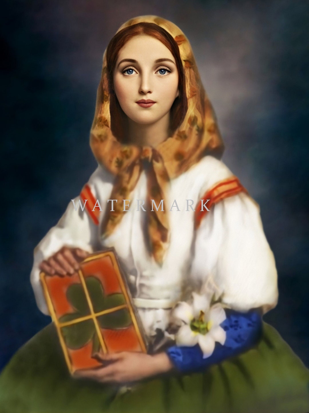 St. Dymphna Custom Digital Oil Painting DIGITAL DOWNLOAD - Etsy