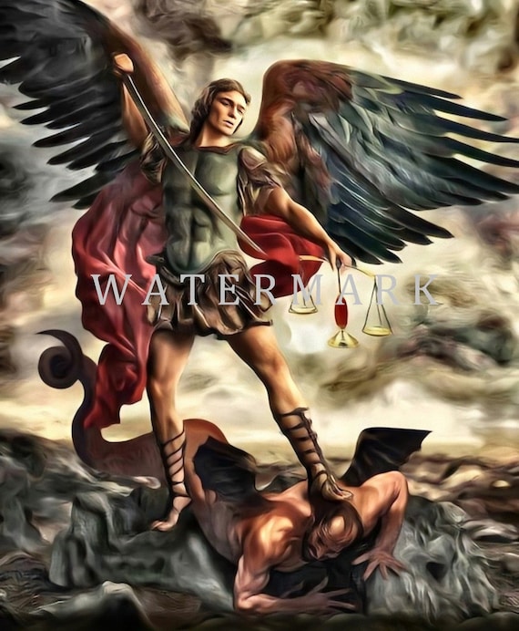 Custom DIGITAL DOWNLOAD Digital Oil Painting of St. Michael | Etsy