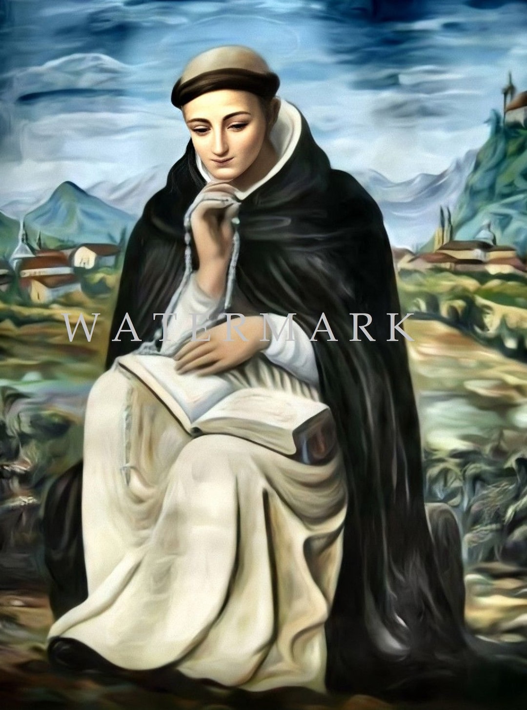 St. Dominic De Guzman DIGITAL DOWNLOAD Custom Colorized Digital Oil ...