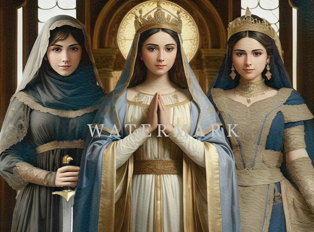 Judith, the Most Blessed Virgin Mary and Queen Esther Custom Digital ...