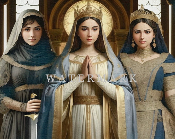 Judith, the Most Blessed Virgin Mary and Queen Esther Custom Digital ...