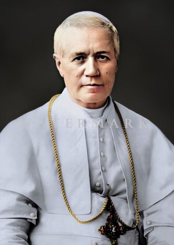 Custom Colorized Digital Photo Painting of Pope St. Pius X | Etsy
