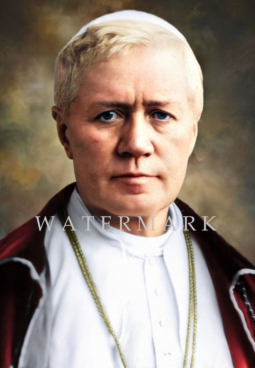 Custom Colorized Digital Photo Painting of Pope St. Pius X Digital ...